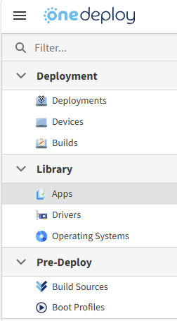 Navigation Pane - OneDeploy