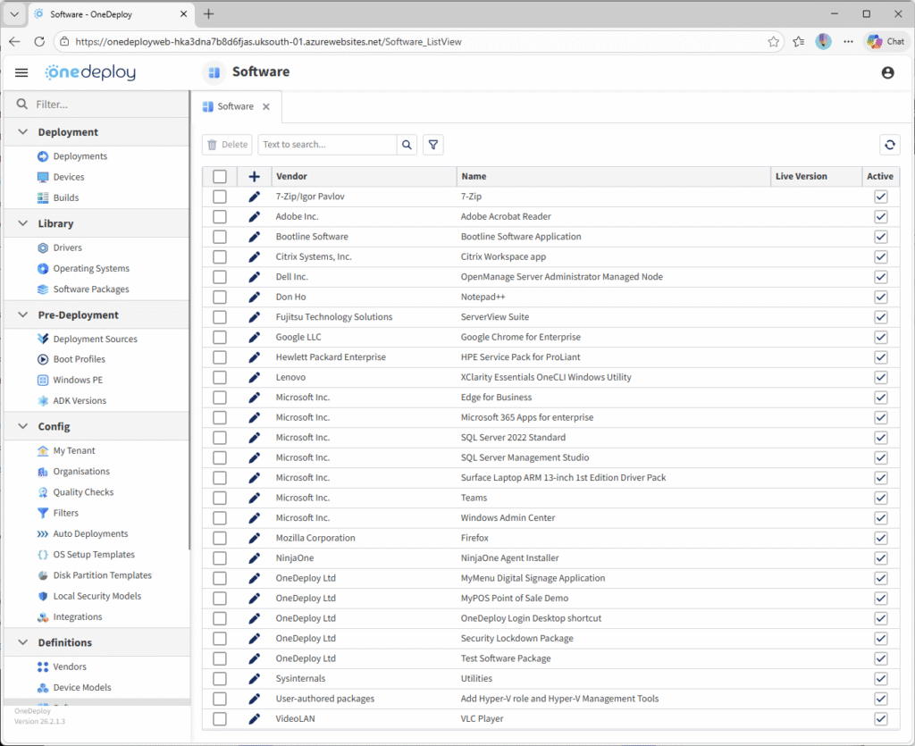 Software - OneDeploy